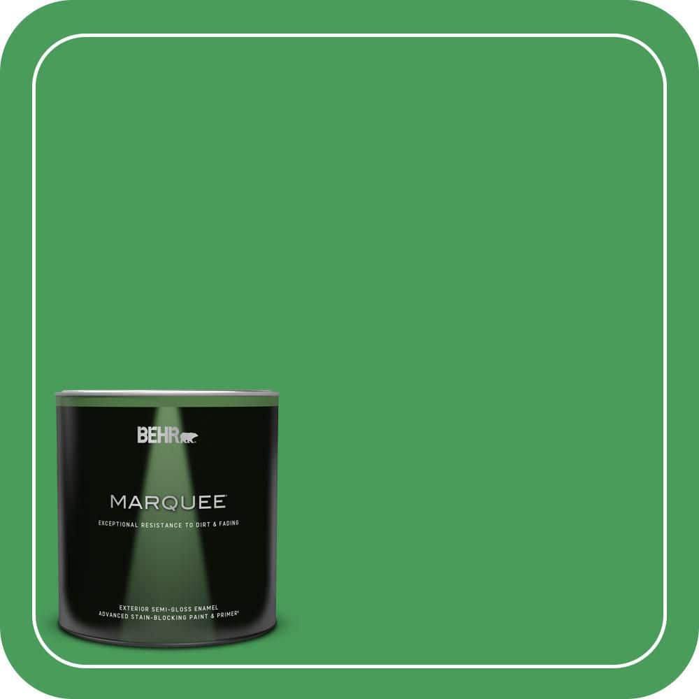 BEHR MARQUEE 1 qt. #P400-6 Clover Patch Semi-Gloss Enamel Exterior ...