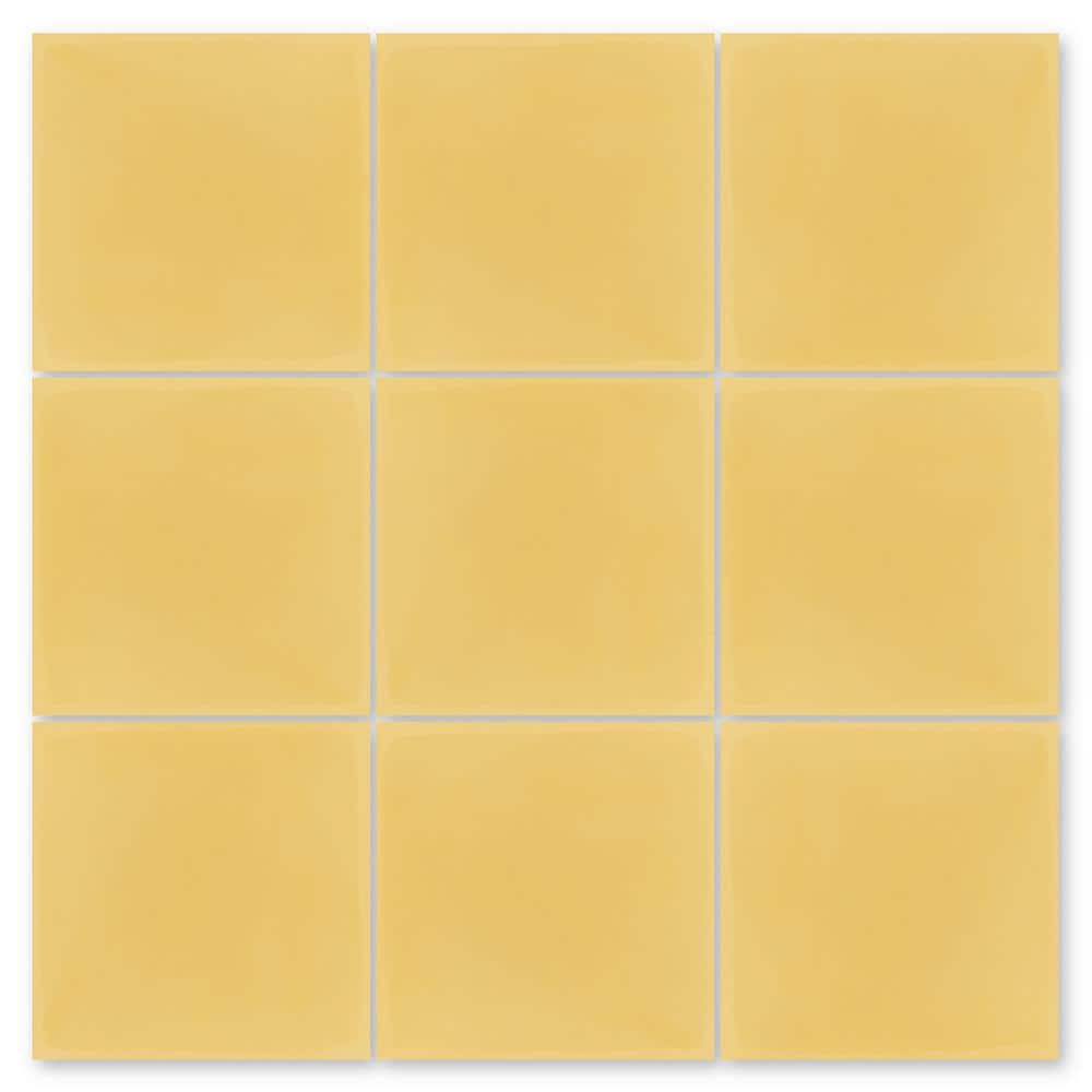 Villa Lagoon Tile Solid Square Maple Sugar/Matte 8 in. x 8 in. Cement ...