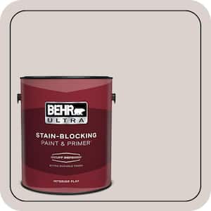 BEHR ULTRA 5 gal. #N200-1 Moth Gray Extra-Durable Flat Interior Paint ...