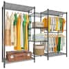 Black Metal Garment Clothes Rack 70 in. W x 77 in. H rack-549 - The ...