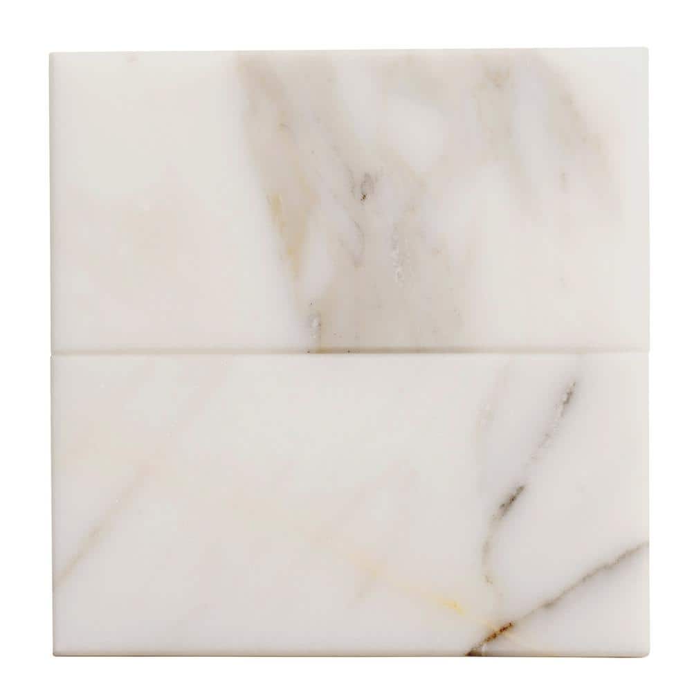 Apollo Tile Grandis 3 in. x 6 in. White Marble Honed Wall and Floor ...