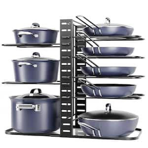 8-Layer Standing Pot Rack Lid Rack Adjustable Kitchen Organization for ...