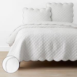 The Company Store Company Cotton Scallop Linen Full/Queen Cotton Quilt ...