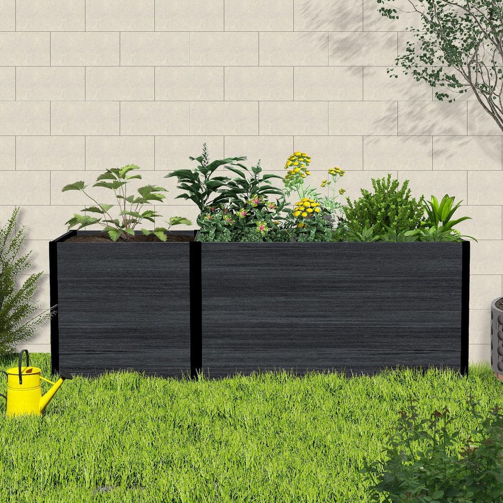 mondaria 2.6 ft. L x 7.5 ft. W Black Composite Panel Planter Tree ...