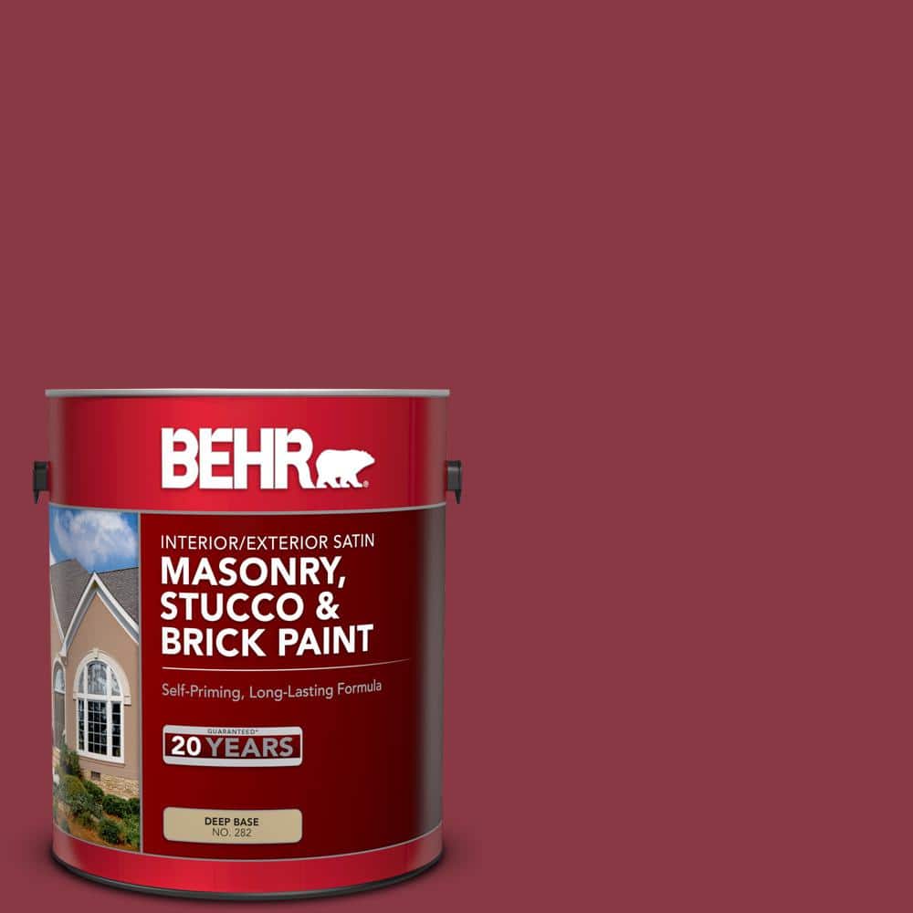 BEHR 1 gal. #PPU1-10 Forbidden Red Satin Interior/Exterior Masonry ...