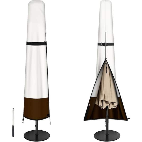 7ft-11ft Polyester Patio Umbrella Cover with Rod, Waterproof Durable ...