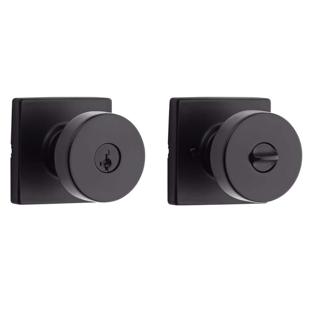 Kwikset Pismo Matte Black Keyed Entry Square Door Knob featuring ...
