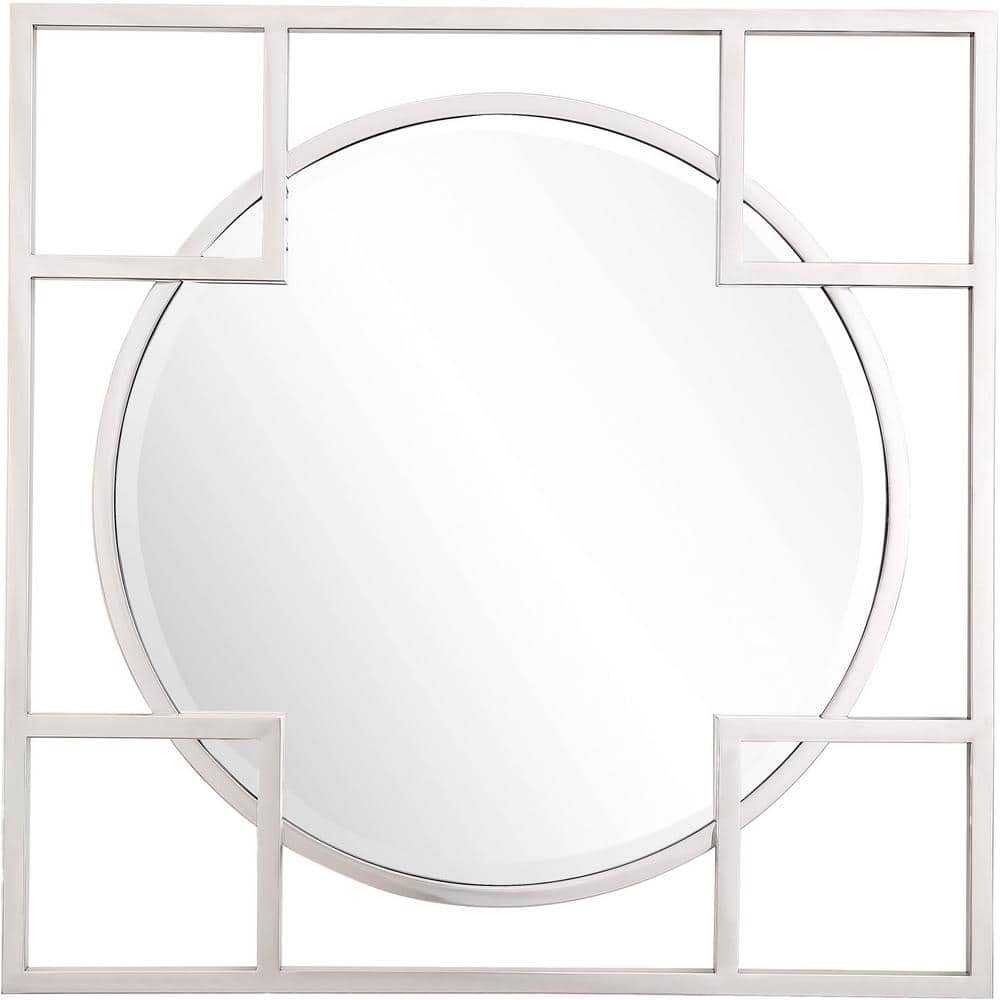 HomeRoots 33 in. W x 33 in. H Metal Silver Decorative Mirror 2000396614 ...