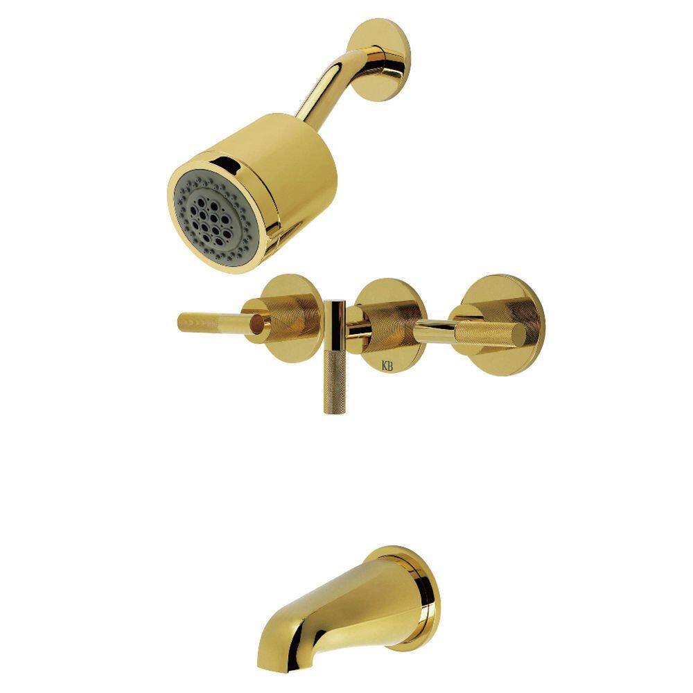 Kingston Brass Convergent 3-Handle 2-Spray Tub and Shower Faucet 1.8 ...