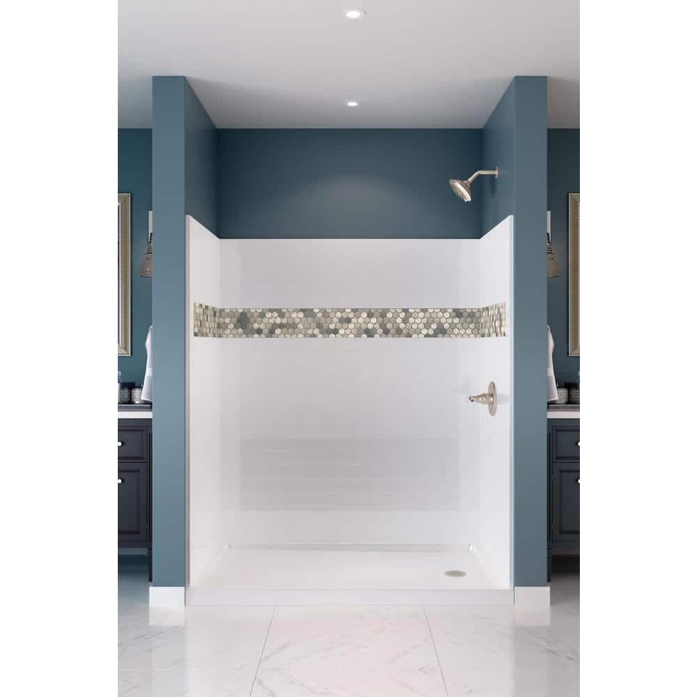 Delta UPstile 32 in. x 60 in. x 74 in. Shower Kit in White BVS41460R ...