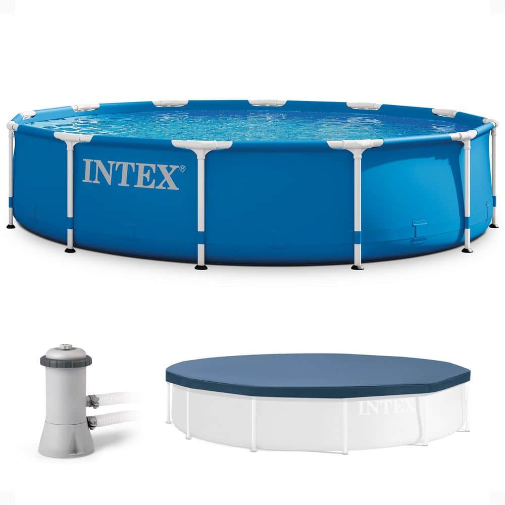 Intex 12 ft. Round 30 in. Deep Above Ground Pool Set 28211EH2803 HD ...