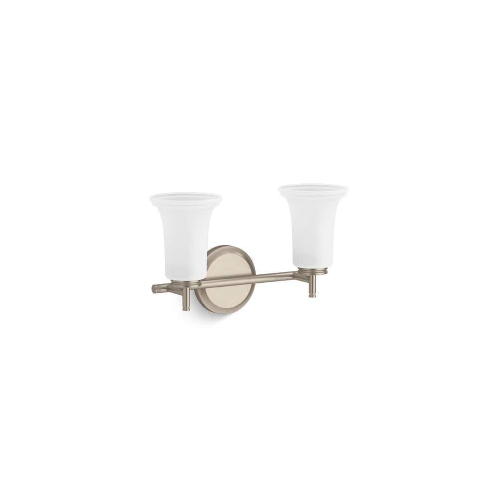 KOHLER Bellera 2-Light Brushed Nickel Wall Sconce With Frosted Shade ...