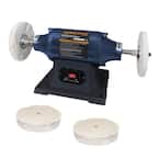 POWERTEC 6 in. Heavy-Duty Bench Buffer with 2 Extra Thick Spiral Sewn ...