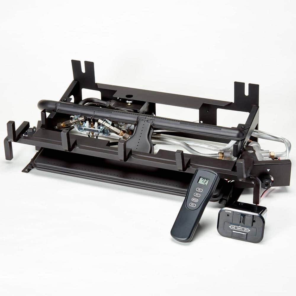 BLUEGRASS LIVING 24 in. Birch Wood Vent-Free Dual Fuel Gas Fireplace ...