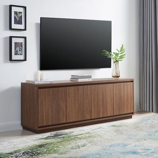 Presque Rectangular TV Stand for TV s Up to 75 in Satin Walnut