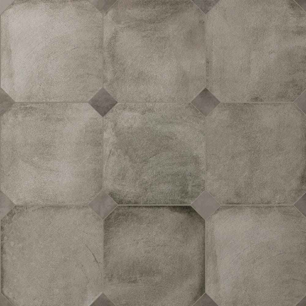 Merola Tile Laverton Octagon Grafito 8 in. x 8 in. Porcelain Floor and ...