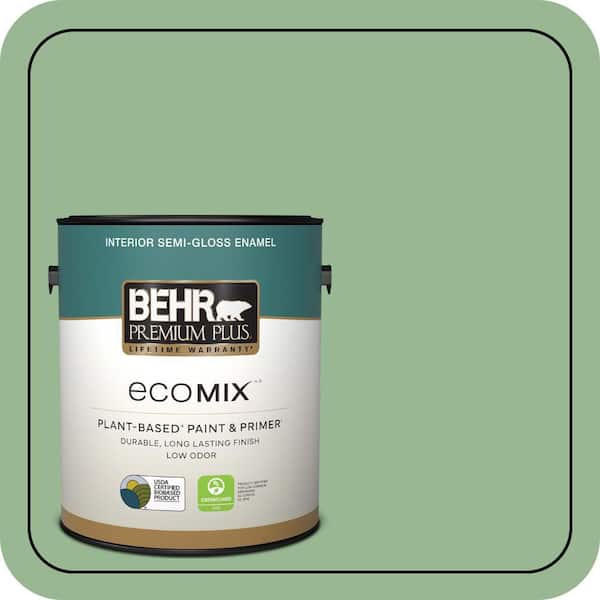 BEHR PREMIUM PLUS 1 gal. #M400-4 Brookview Semi-Gloss Enamel EcoMix ...