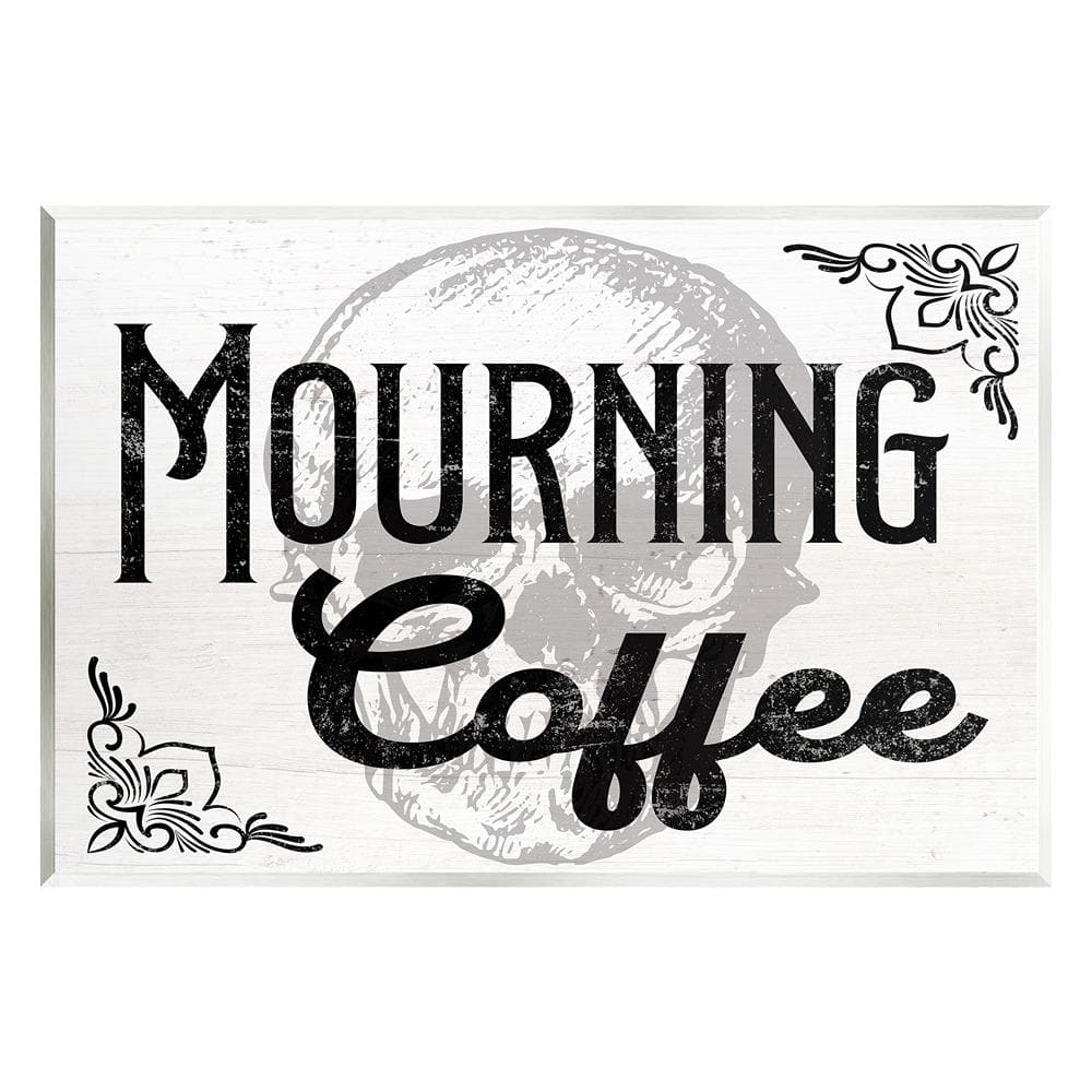 Stupell Industries Mourning Coffee Skull by Lil' Rue 1-Piece Unframed ...