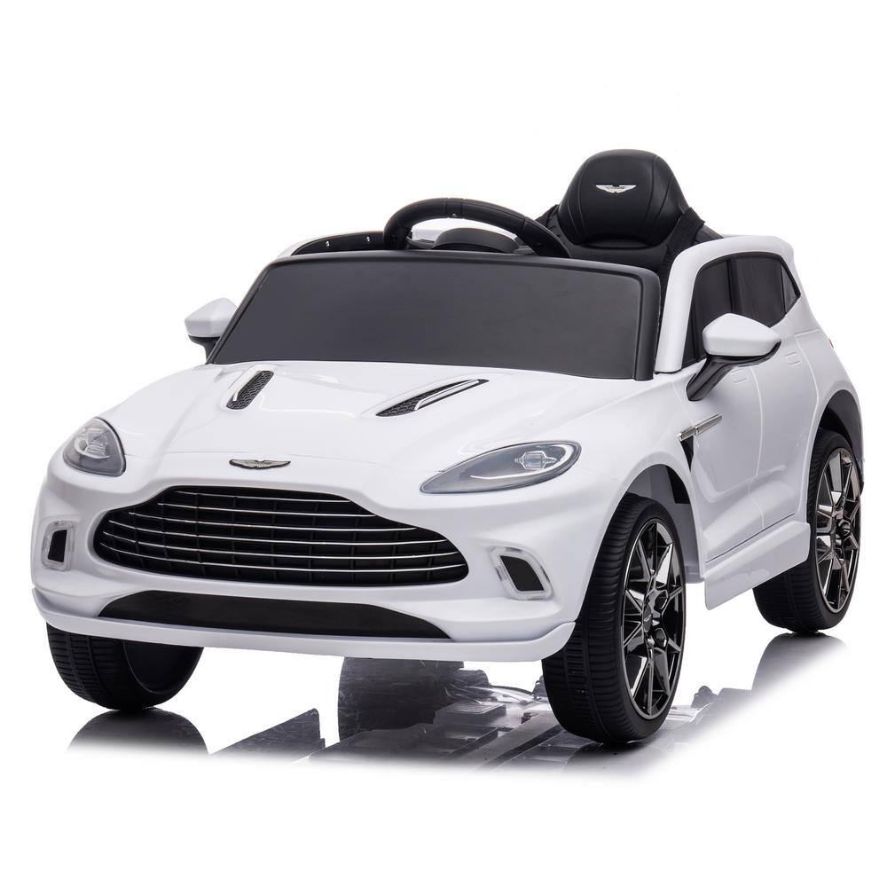 Huluwat White 12-Volt Dual-drive Kids Car Sport Vehicle with Remote ...