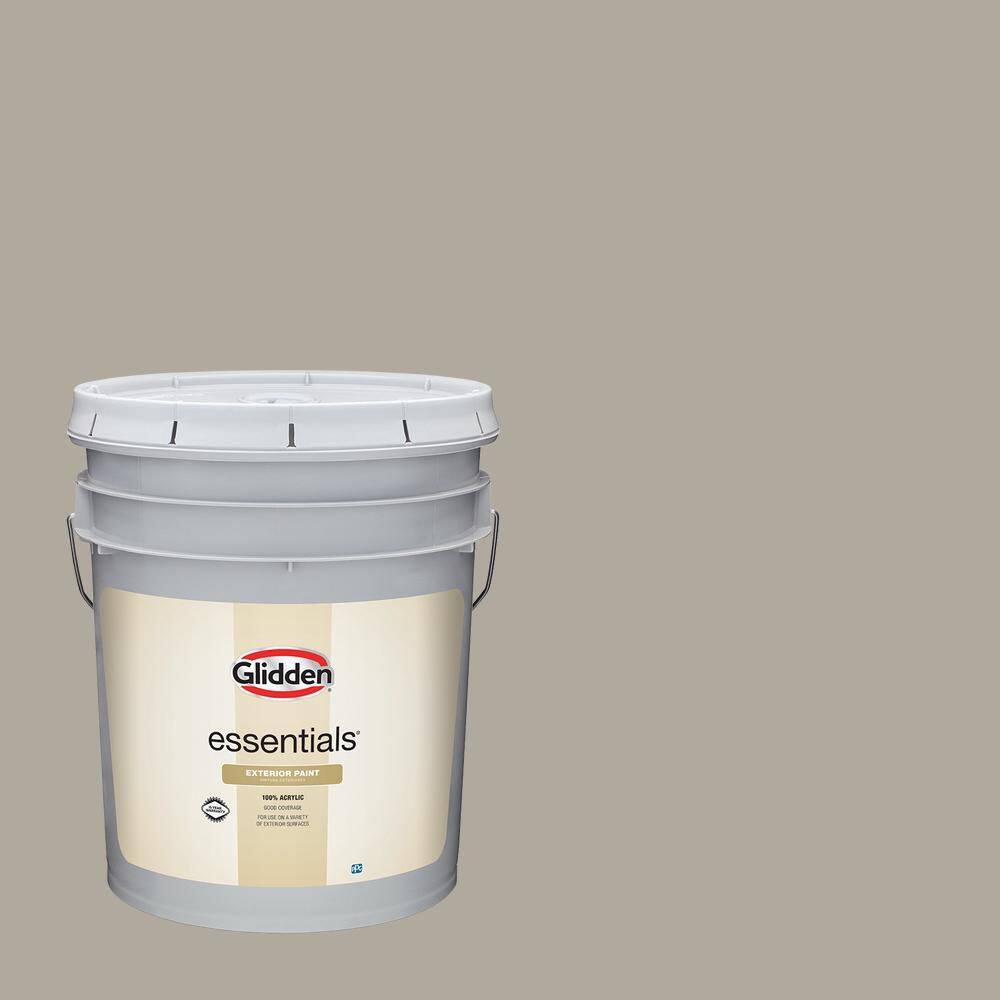 Glidden Essentials 5 gal. PPG1000-3 Fieldstone Satin Exterior Paint ...