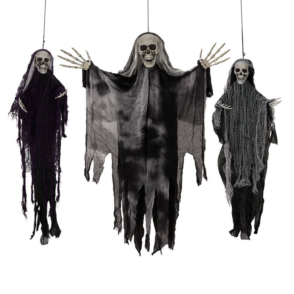 Karl home 3 ft. 3pcs Hanging Skeleton Ghosts Decorations Hanging ...