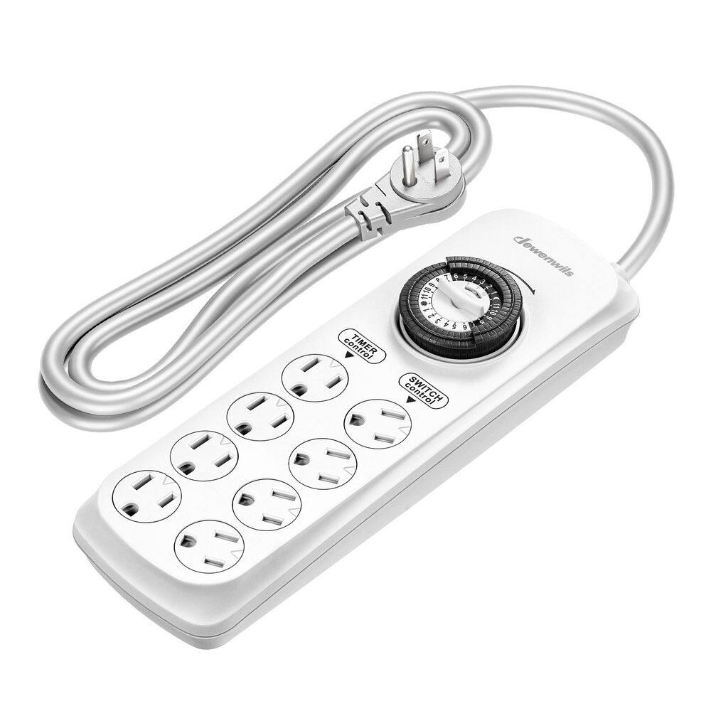 DEWENWILS Mechanical Indoor Timer Power Strip with 8-Outlets, Countdown ...