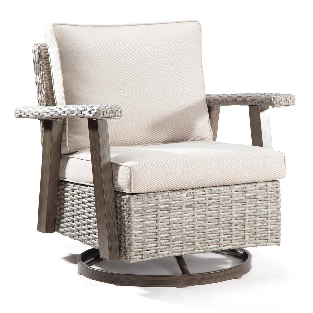 Gardenbee Wicker Patio Outdoor Rocking Chair Swivel Lounge Chair with ...