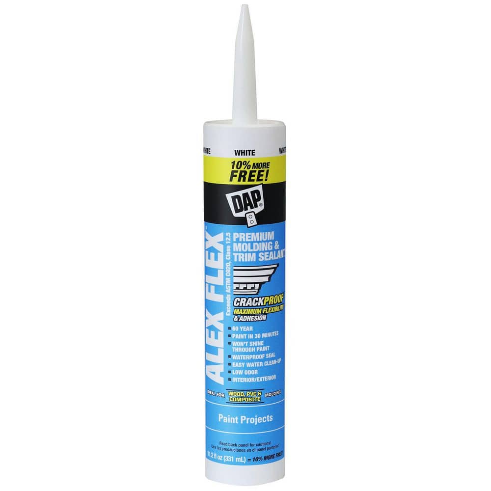 DAP Alex Flex 11.2 oz. White Premium Molding and Trim Sealant 18592 ...