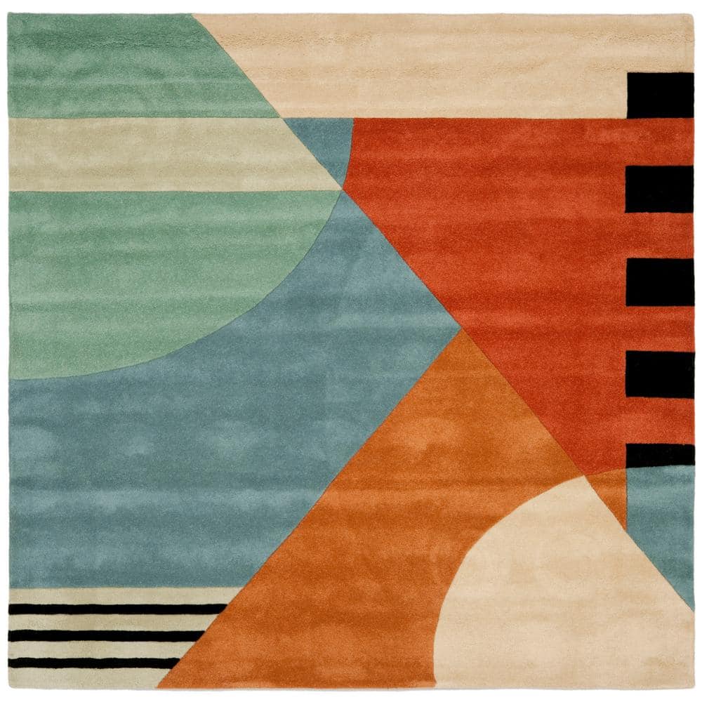 SAFAVIEH Rodeo Drive Gold 10 ft. x 10 ft. Square Geometric Area Rug ...