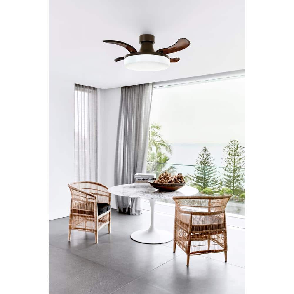 Fanaway Orbit 36 in. Oil Rubbed Bronze and Dark Koa Indoor/Outdoor ...
