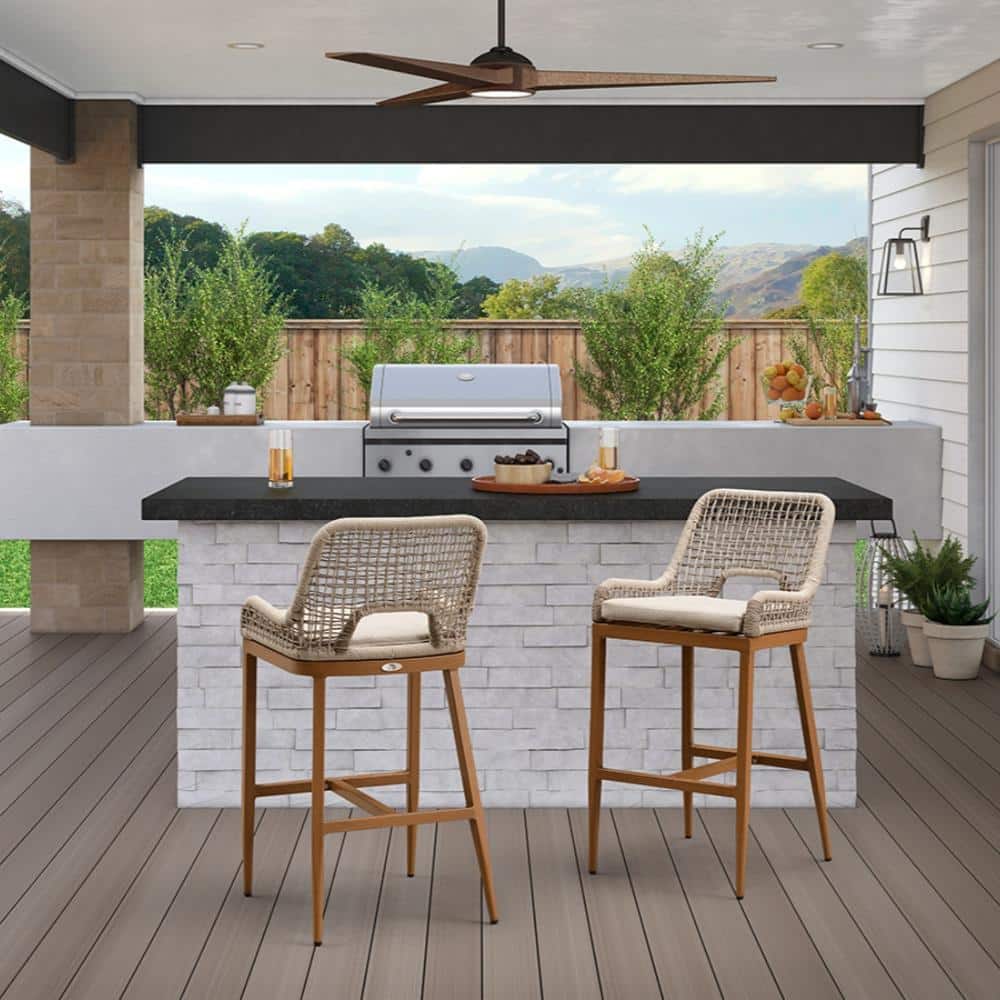 Reviews for PURPLE LEAF Modern Aluminum Plaid Wicker Woven Bar Height ...