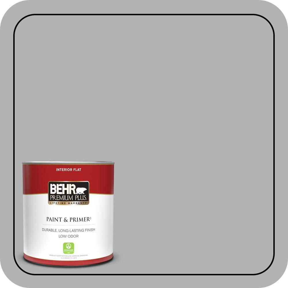 BEHR PREMIUM PLUS 1 qt. #PPU26-08 Silverstone Flat Low Odor Interior ...