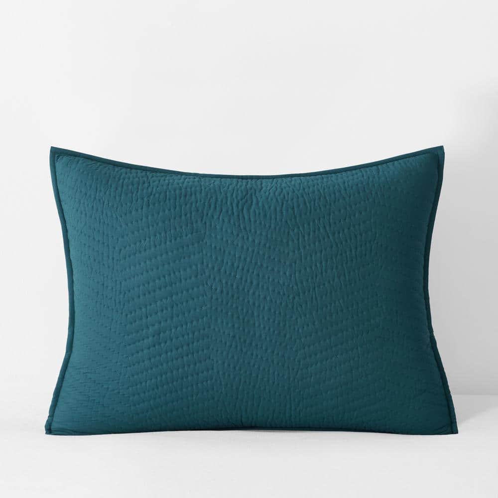 The Company Store Company Teal Cotton Standard Quilted Sham N2R1-STD ...