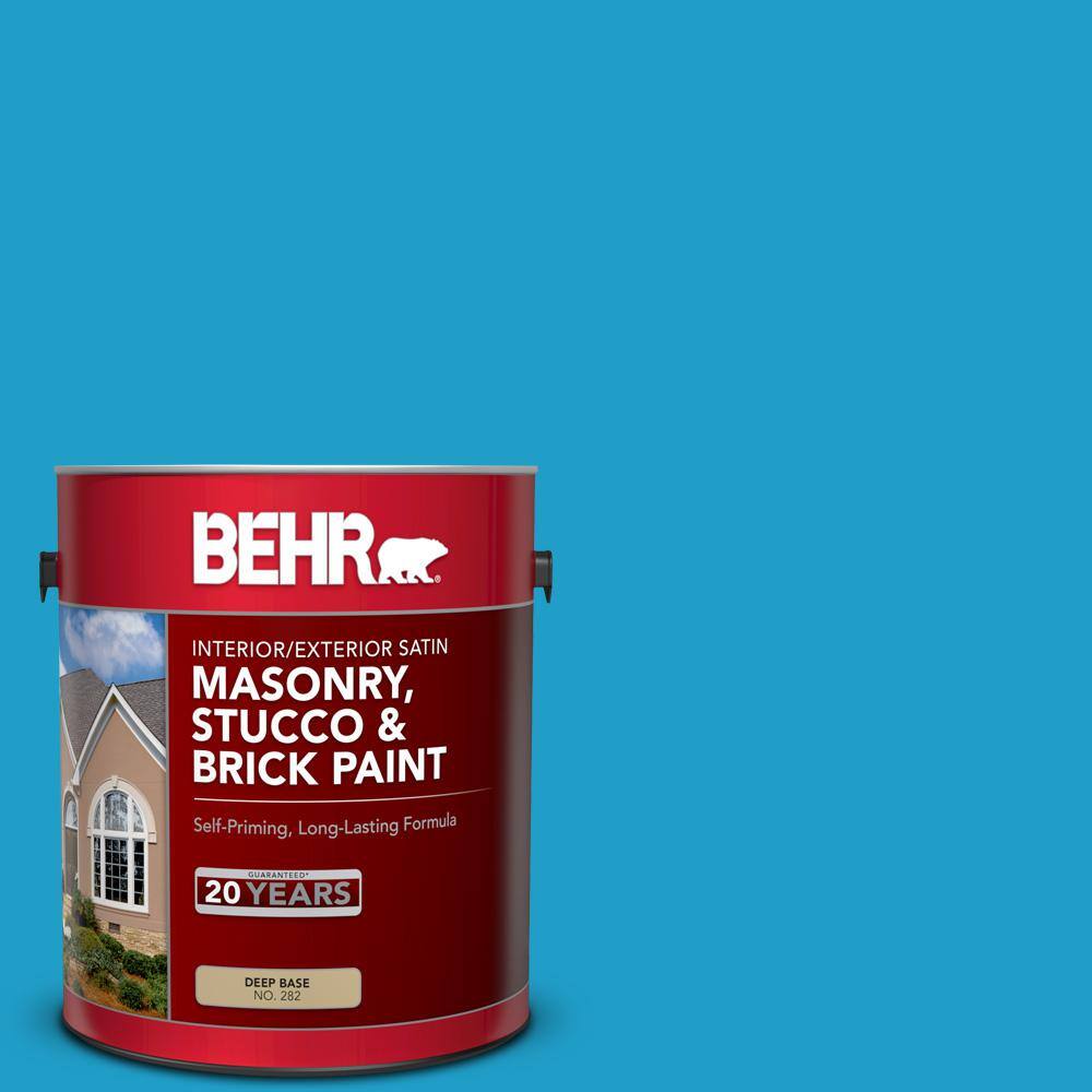 BEHR 1 gal. #P490-5 Yucatan Satin Interior/Exterior Masonry, Stucco and ...