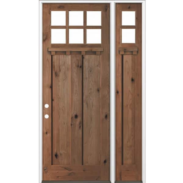Krosswood Doors 50 in. x 96 in. Knotty Alder Right-Hand/Inswing 6 Lite ...