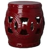 Emissary Eternity Red Round Ceramic 21 in. Garden Stool 09412RD - The ...