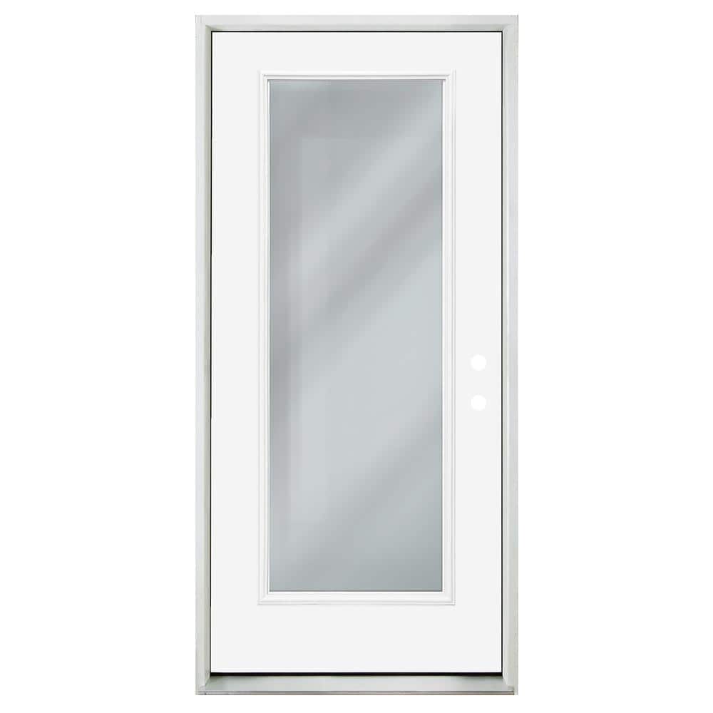 Builders Choice 36 in. x 80 in. Left-Hand/Inswing Full Lite Clear Glass ...