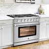 Sunmaki 36 in. 6-Burners Freestanding and Slide-In Gas Range in ...
