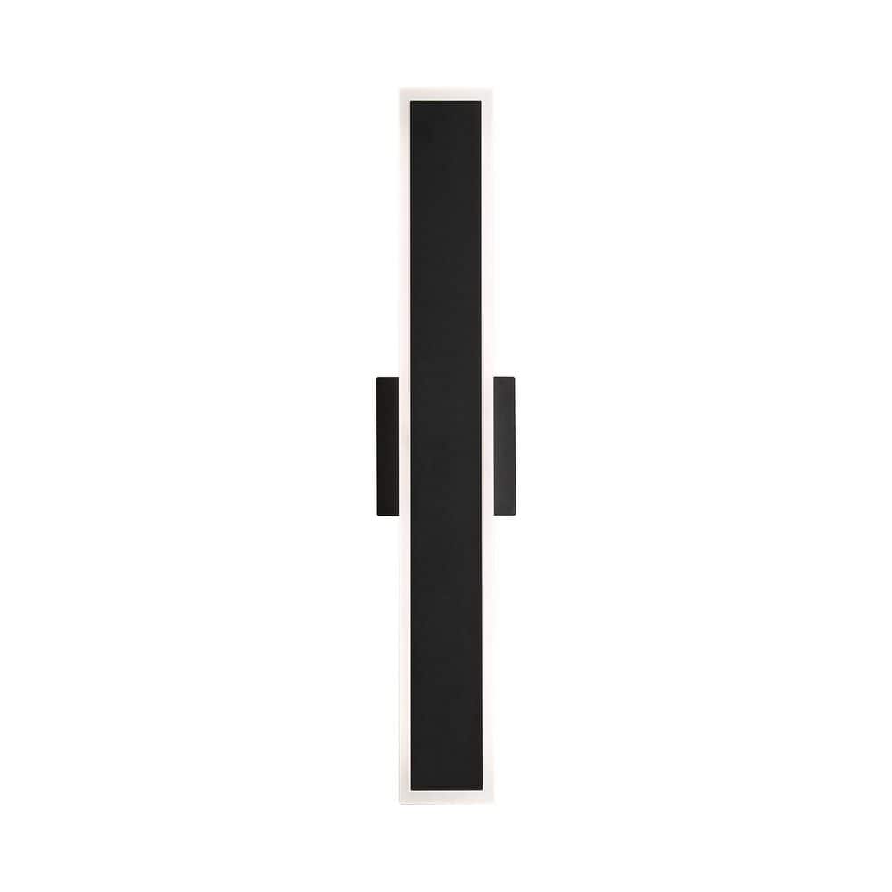 Golden Lighting Obsidian 24 in. Sand Black Outdoor Hardwired Wall ...