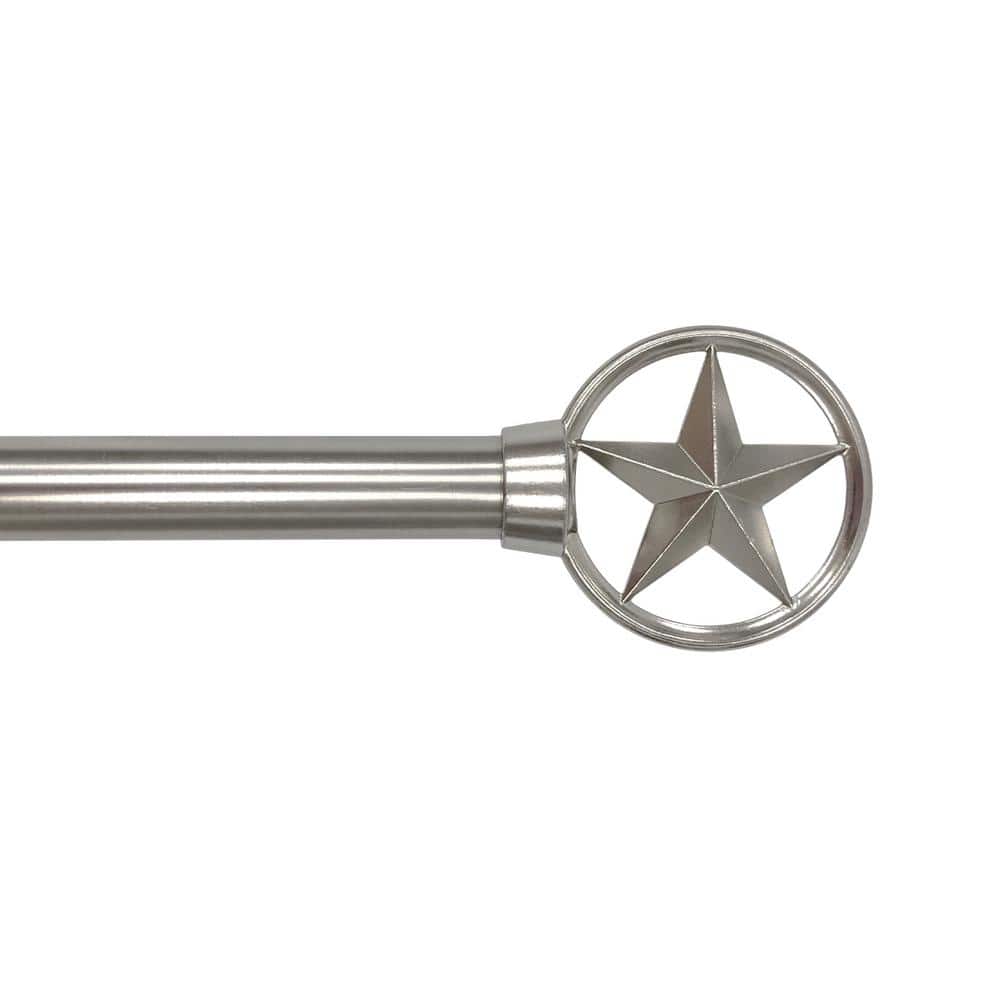 StyleWell 66 in. - 120 in. Telescoping 3/4 in. Single Curtain Rod Kit ...