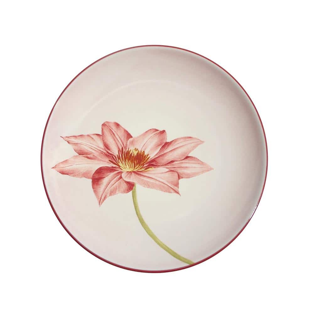 Noritake Colorwave Raspberry Red Stoneware Clematis Accent Plate 8-1/4 ...