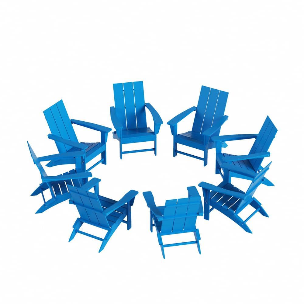WESTIN OUTDOOR Shoreside Pacific Blue 8-Piece HDPE Plastic Patio ...