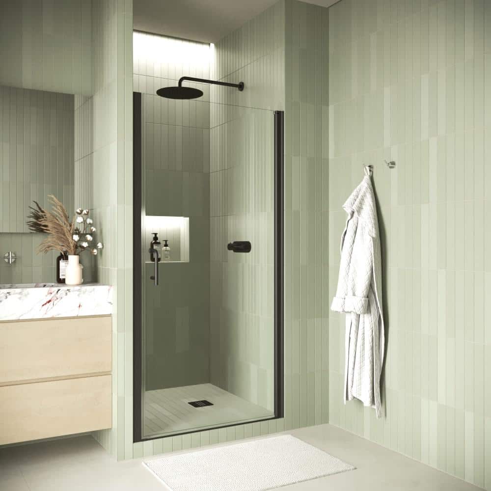 Streamline Topaz 36 in. W x 72 in. H Pivot Shower Door, CrystalTech ...