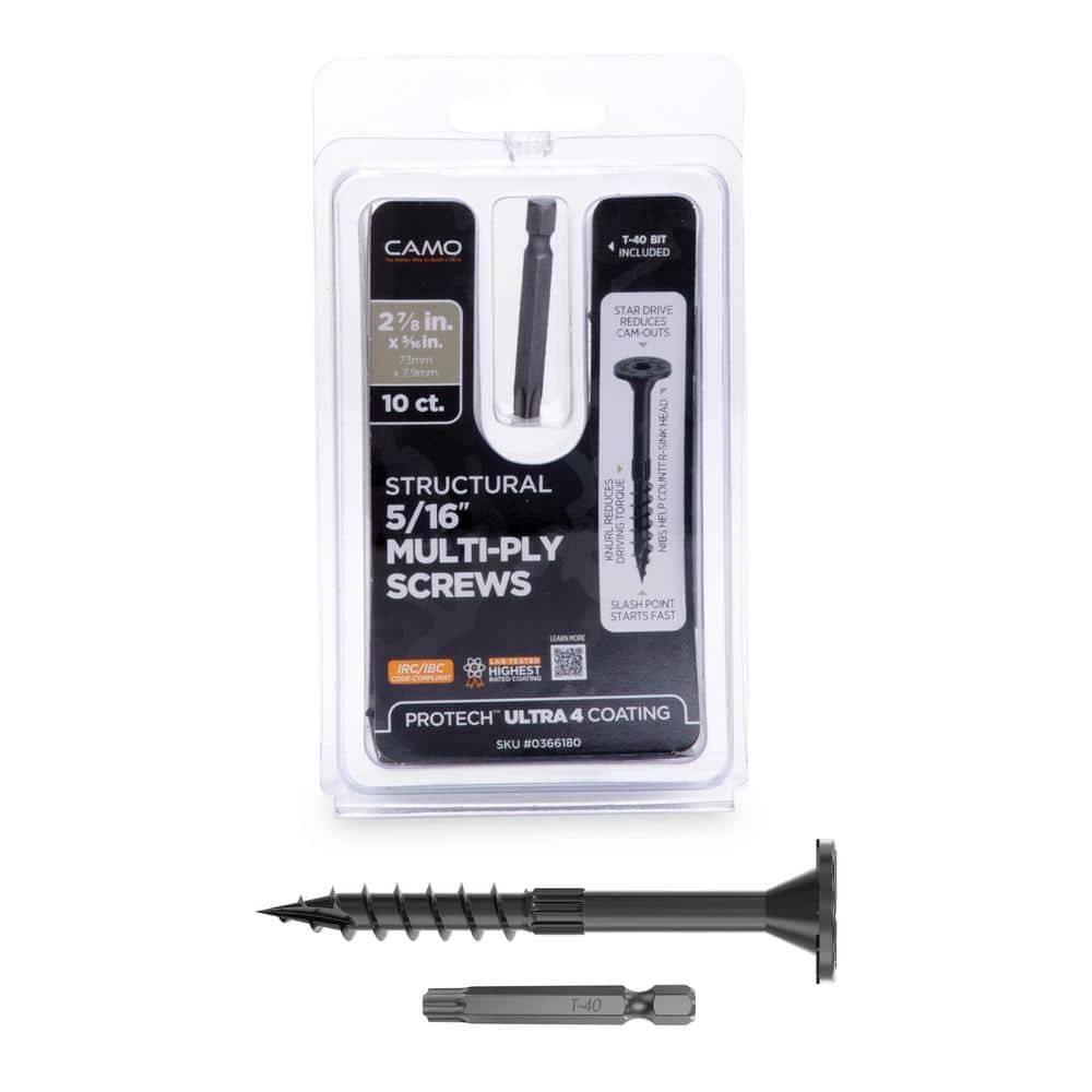 CAMO 5/16 in. x 2-7/8 in. Star Drive Flat Head Multi-Purpose + Multi ...