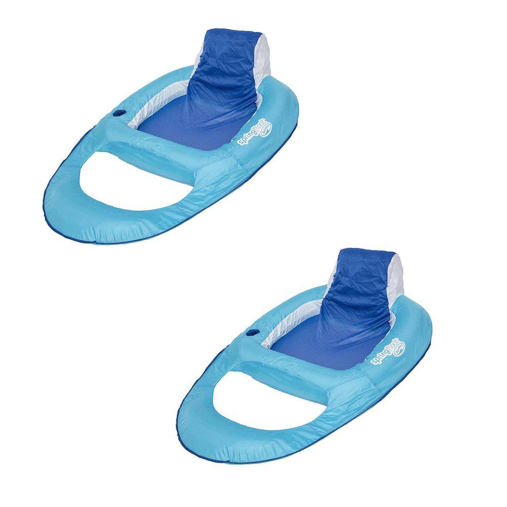 SwimWays Blue Swimming Pool Spring Float Water Recliner with Headrest ...