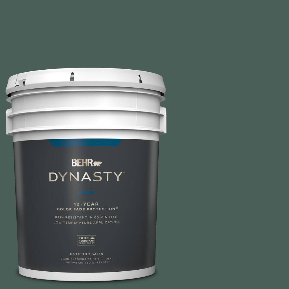BEHR DYNASTY 5 gal. #ICC-86 New Hunter Satin Enamel Exterior Stain ...