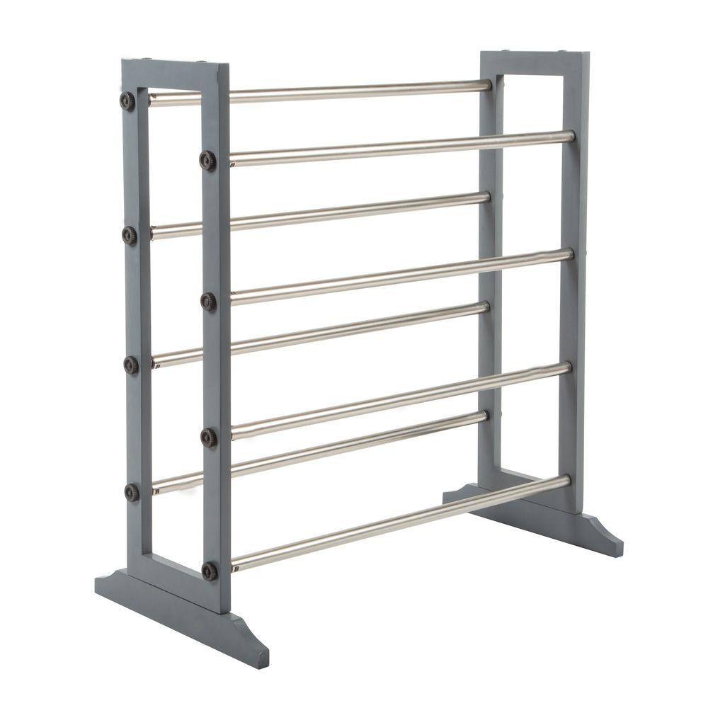 Richards 24.5 in. H 12-Pair 4-Tier Silver Steel Shoe Rack 100001 - The ...