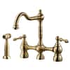HOUZER Lexington Traditional 2-Handle Bridge Kitchen Faucet with ...