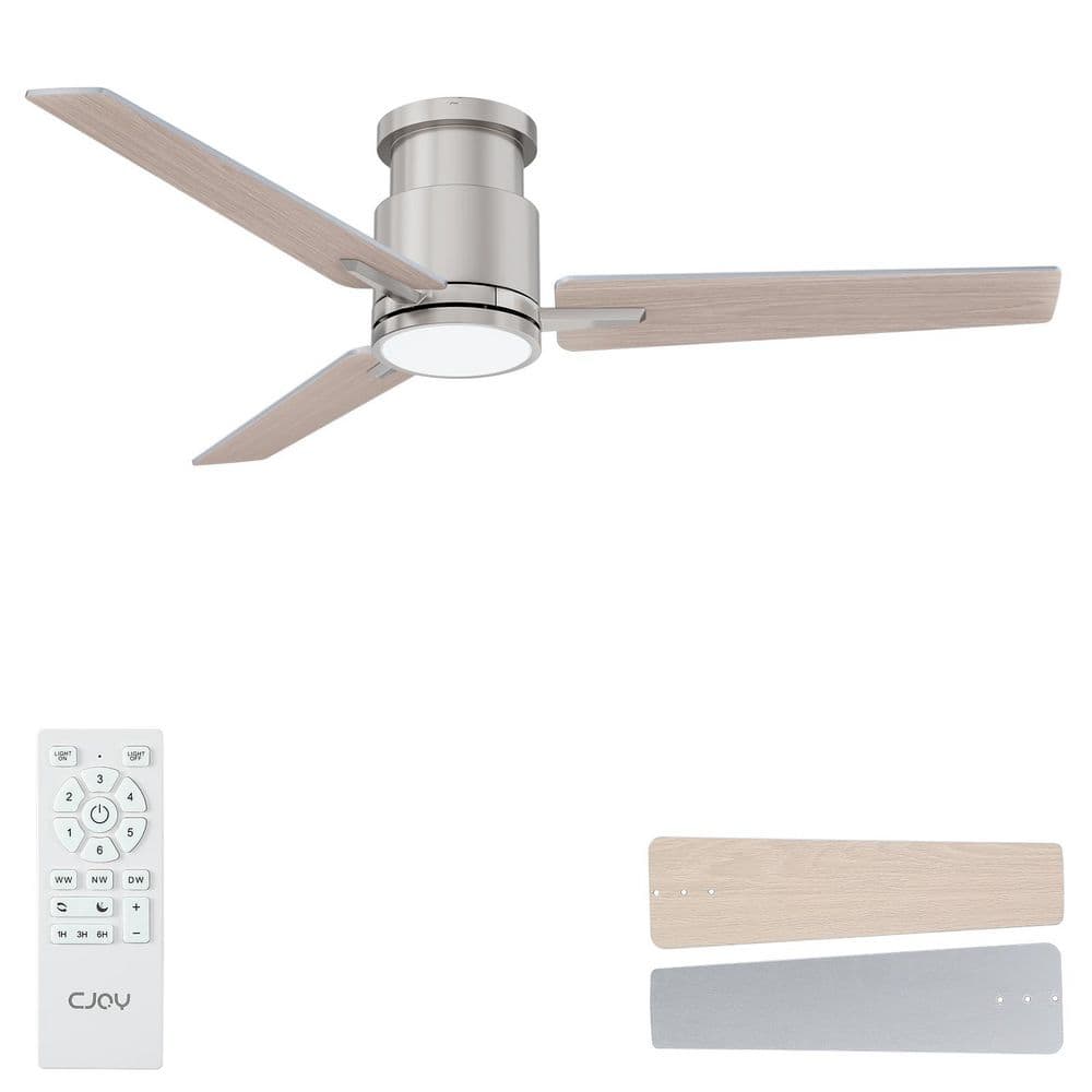 ZXXC 52 in. Indoor/Outdoor Brushed Nickel Downrod Mount Ceiling Fan ...