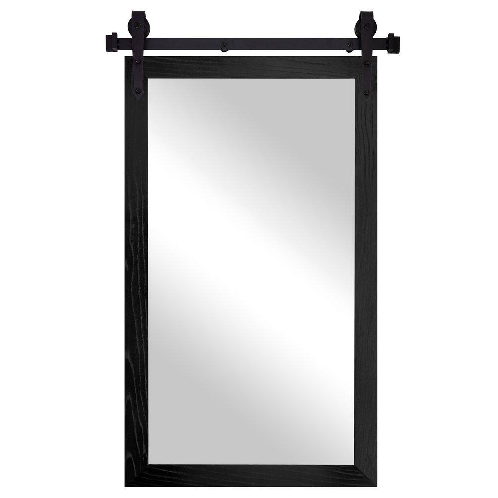 Rayne Mirrors (33 in. W x 54 in. H) Black Oak Hardwood Mirror With ...